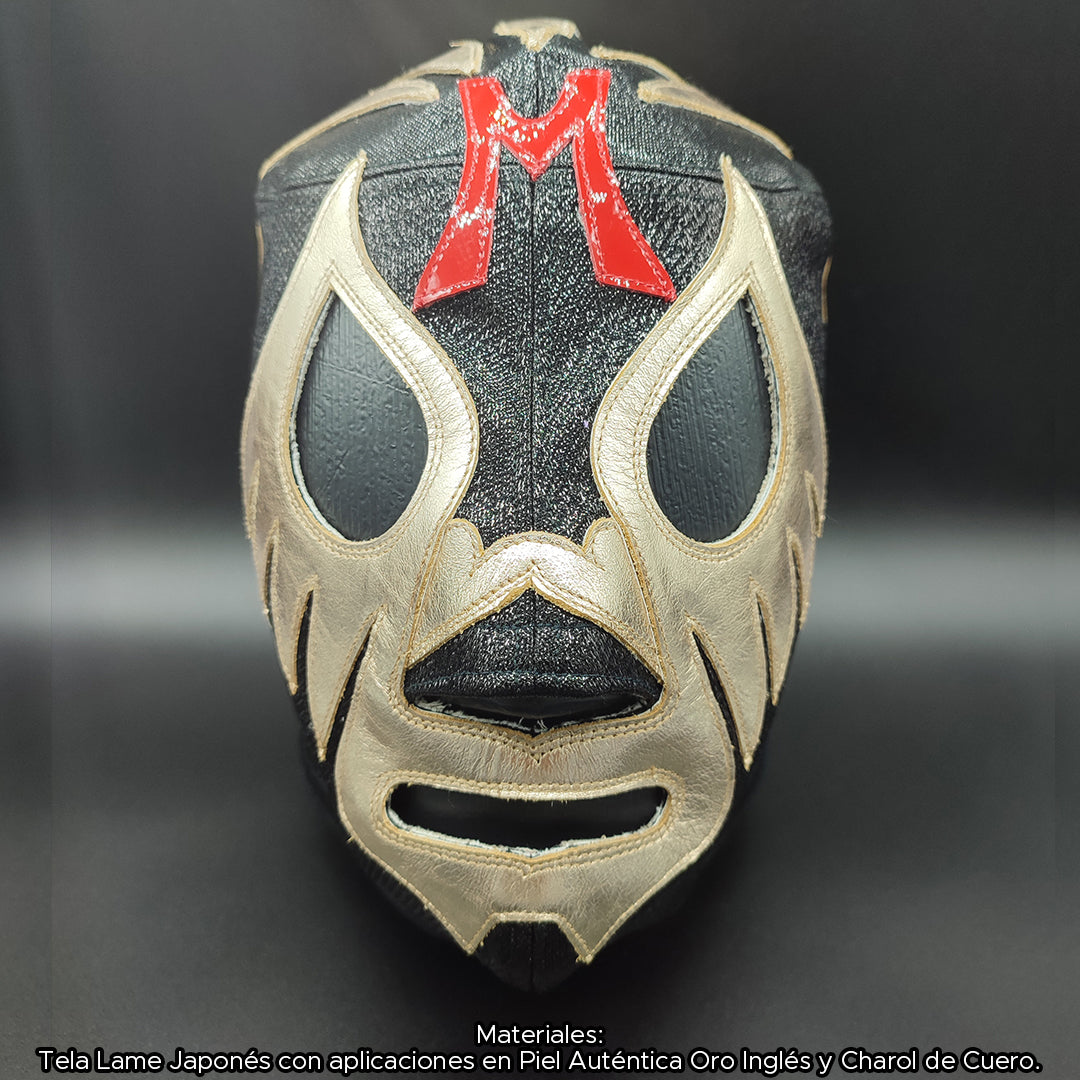 Máscara Modelo Clásica Full Black Dorada (Profesional) – Mil Mascaras ...
